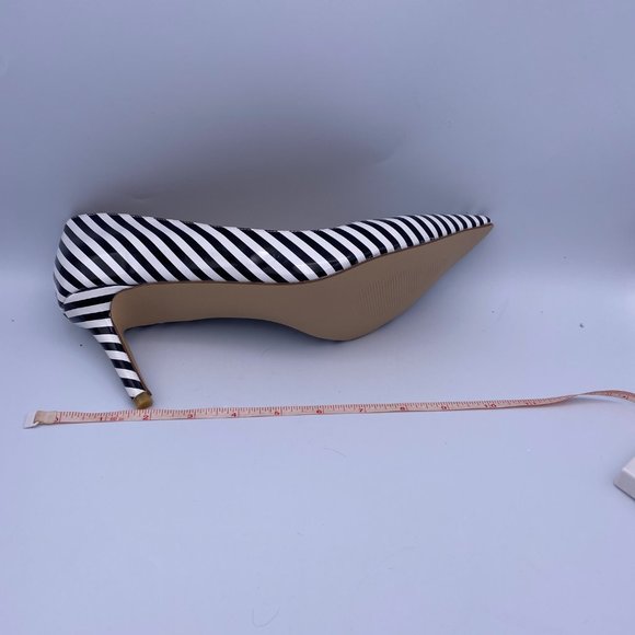 YDN | Shoes | Ydn Chic Black And White Stripe Heels Stilettos | Poshmark